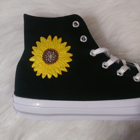 Converse | Shoes | Custom Converse Chuck Taylor Sunflower High Top ...